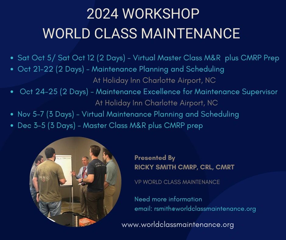 World Class Maintenance - Best Practices, Workshops for Maintenance